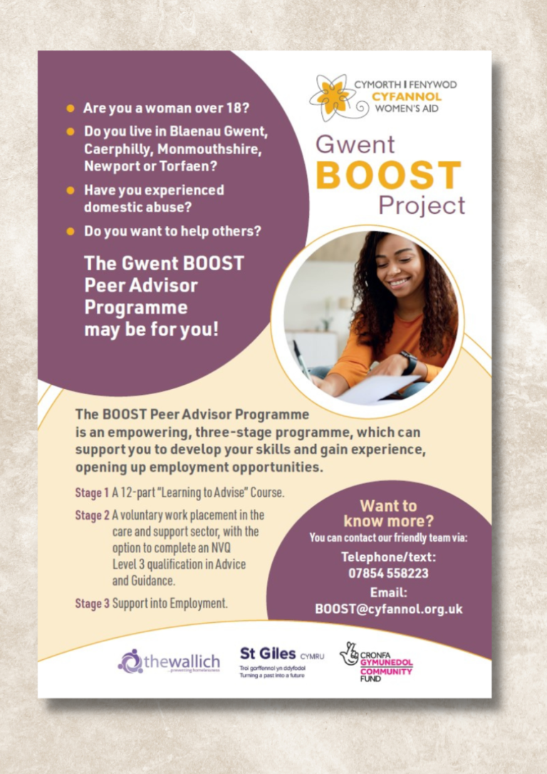 Gwent BOOST Project Leaflet - Cyfannol Women's Aid